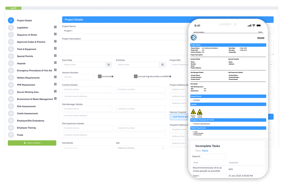 Easy to use RAMS Software | Risk Assessment & Method Statement